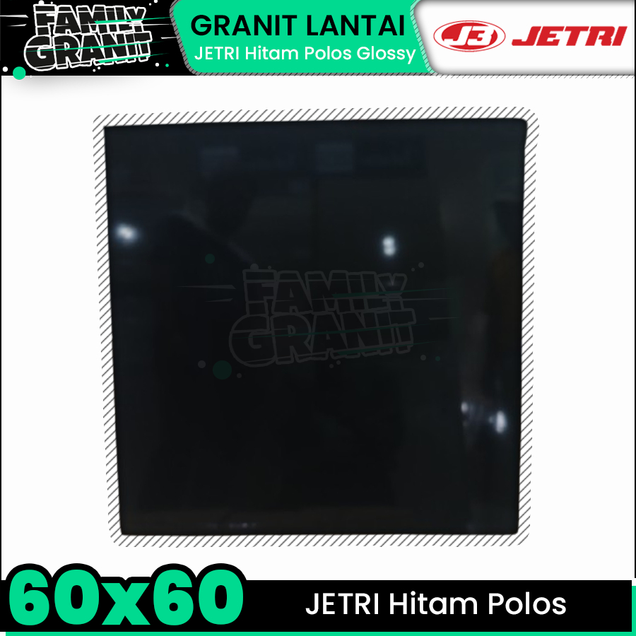 Jual Granit Lantai Murah 60x60 JETRI Hitam Polos Original Super Glossy ...