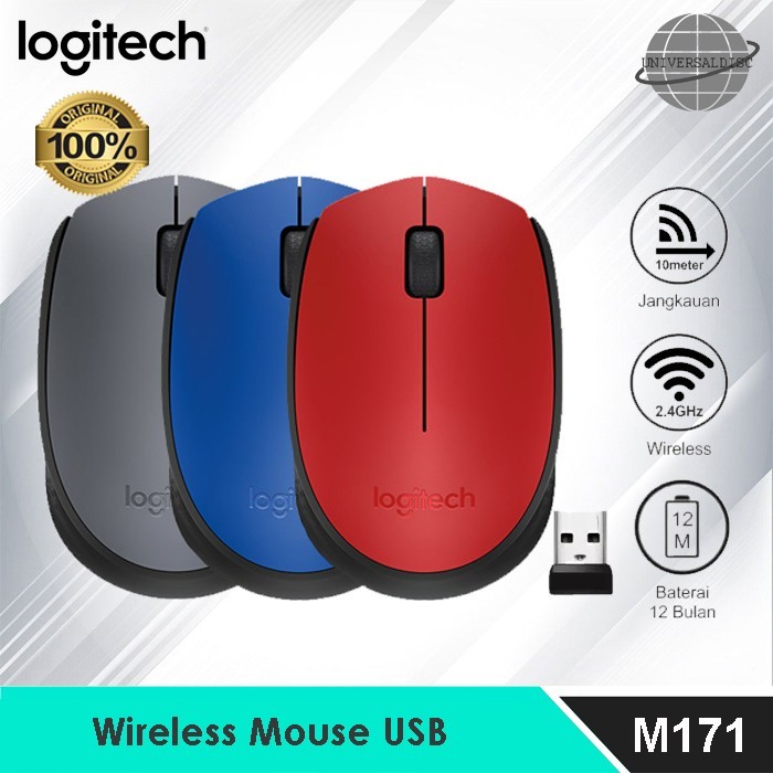 Jual LOGITECH M171 MOUSE WIRELESS LOGITECH M171 (ORIGINAL) | Shopee ...