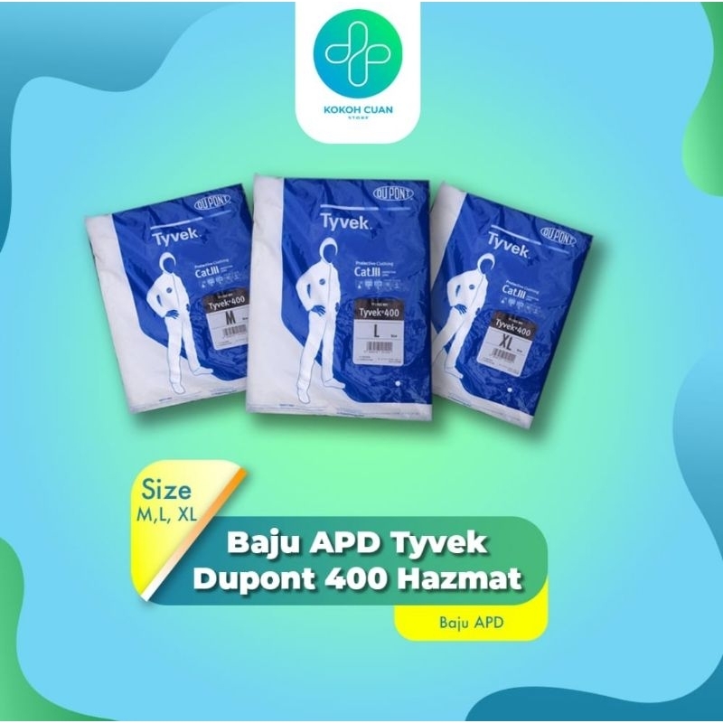 Jual Baju Coverall Putih Industri Tissue Cat Tyvek Dupont 400 APD ...
