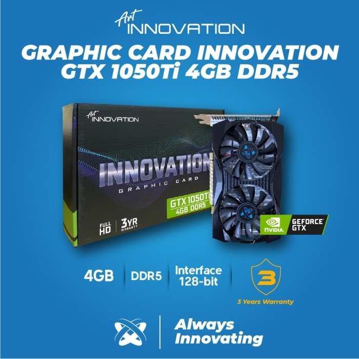 Jual VGA Innovation Nvidia GTX 1050 Ti 4GB GDDR5 (Dual Fan) 128-bit ...
