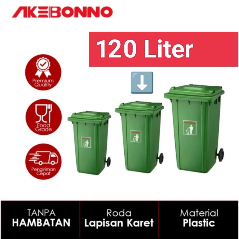 Jual AKEBONNO PLASTIC DUSTBIN 120L TEMPAT SAMPAH RODA APT01 00120 | Shopee Indonesia