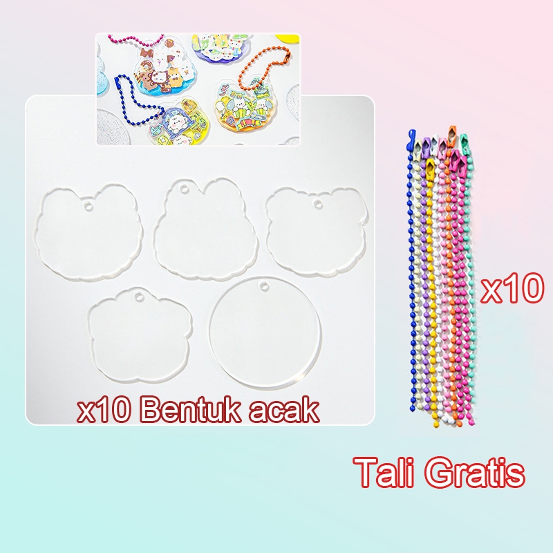 Jual （Dengan Tali Rantain）10Pcs Papan Board Gantungan akrilik Anak ...