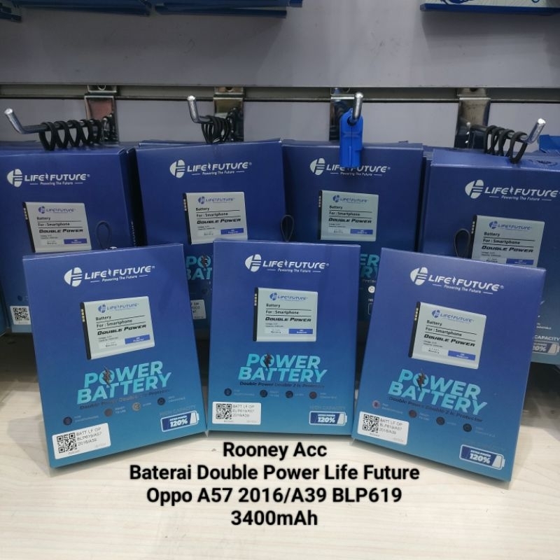 Jual BATERAI DOUBLE POWER LIFE FUTURE OPPO A57 2016/A39 BLP619 3400mAh ...