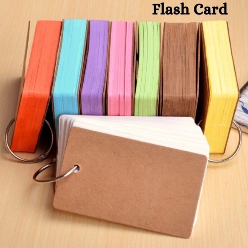 Jual FLAS CARD / FLASH CARD POLOS 50 LEMBAR DAN RING | Shopee Indonesia