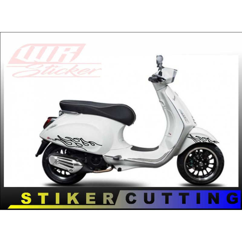 Jual stiker cutting Vespa matic motif api | Shopee Indonesia