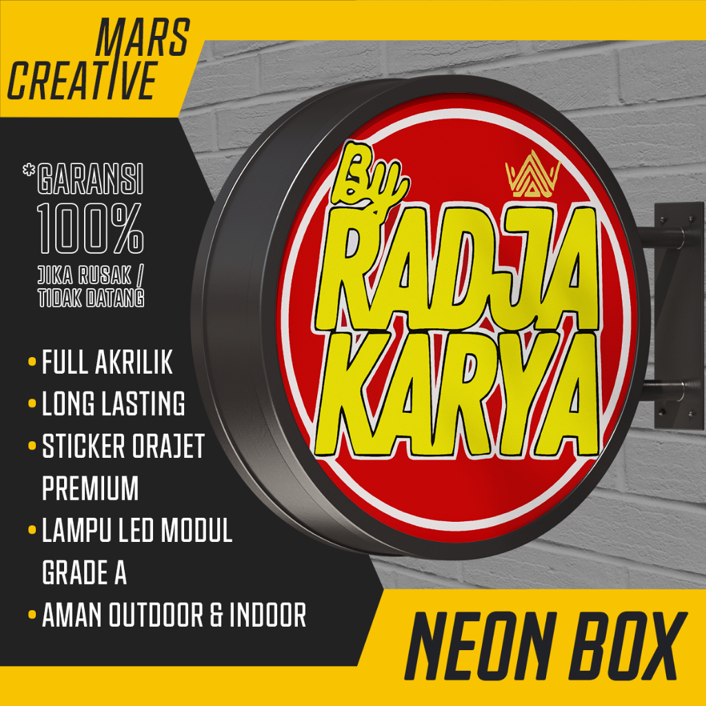 Jual NEON BOX FULL ACRYLIC TERMURAH | BENTUK PERSEGI PANJANG UKURAN 50 ...