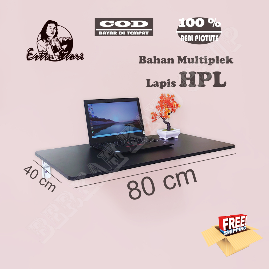 Jual MEJA DINDING LIPAT 80cmx40cm Lapis HPL- Meja Belajar Tempel ...