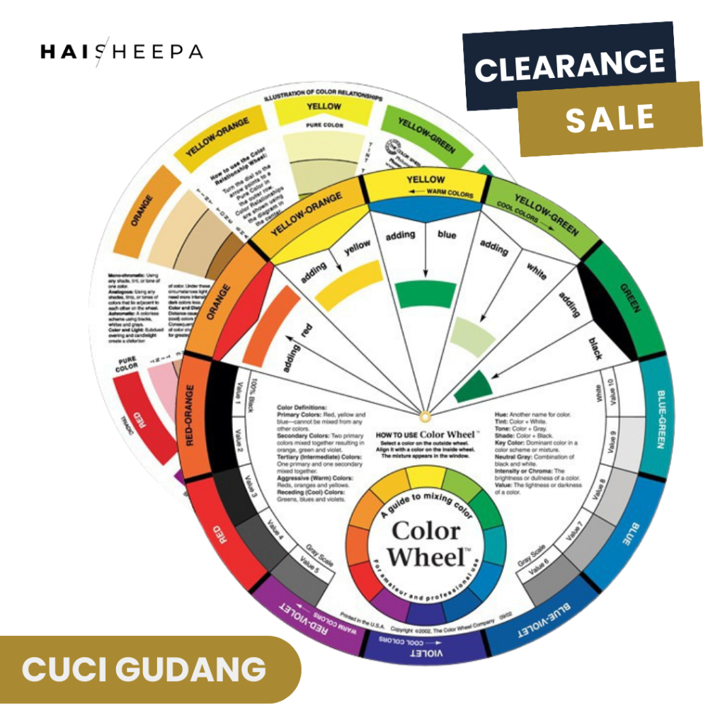 Jual Panduan Pencampuran Warna Roda 23,5 cm Color Wheel for Mixing ...