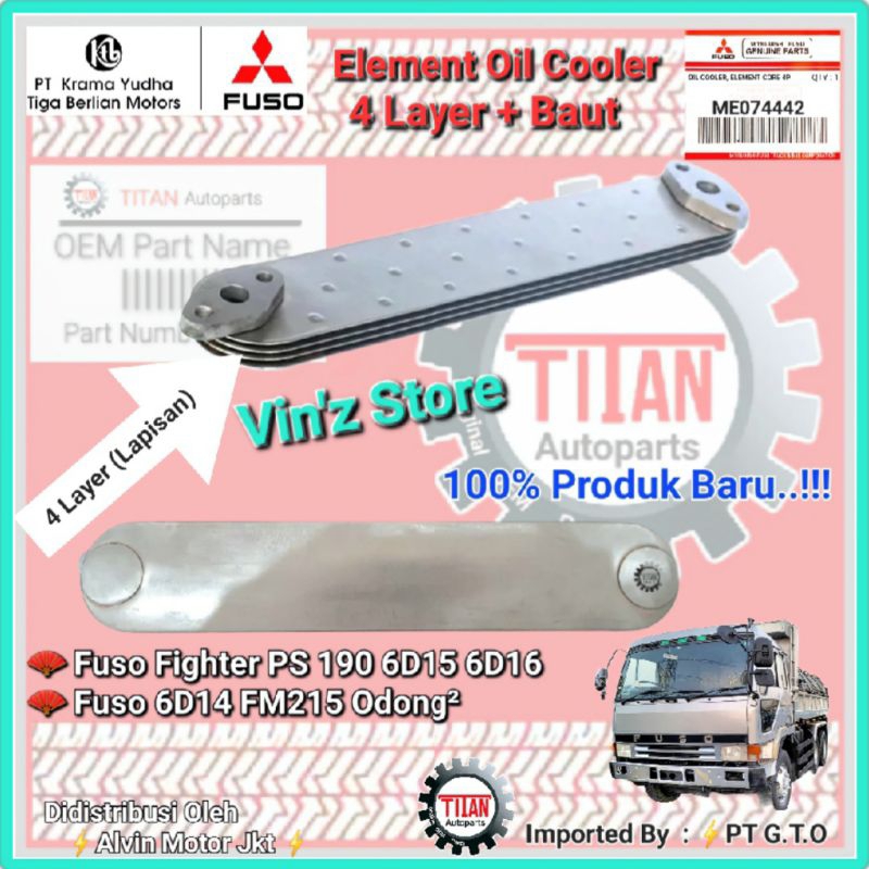 Jual ELEMENT OIL COOLER PENDINGIN OLI MITSUBISHI FUSO 6D14 6D15 6D16 ...