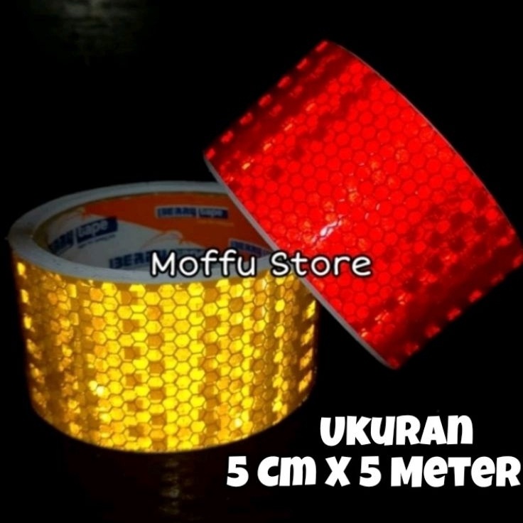 Jual Stiker Reflektor 5 Meter Stiker Mata Kucing Nyala Cahaya Mobil ...