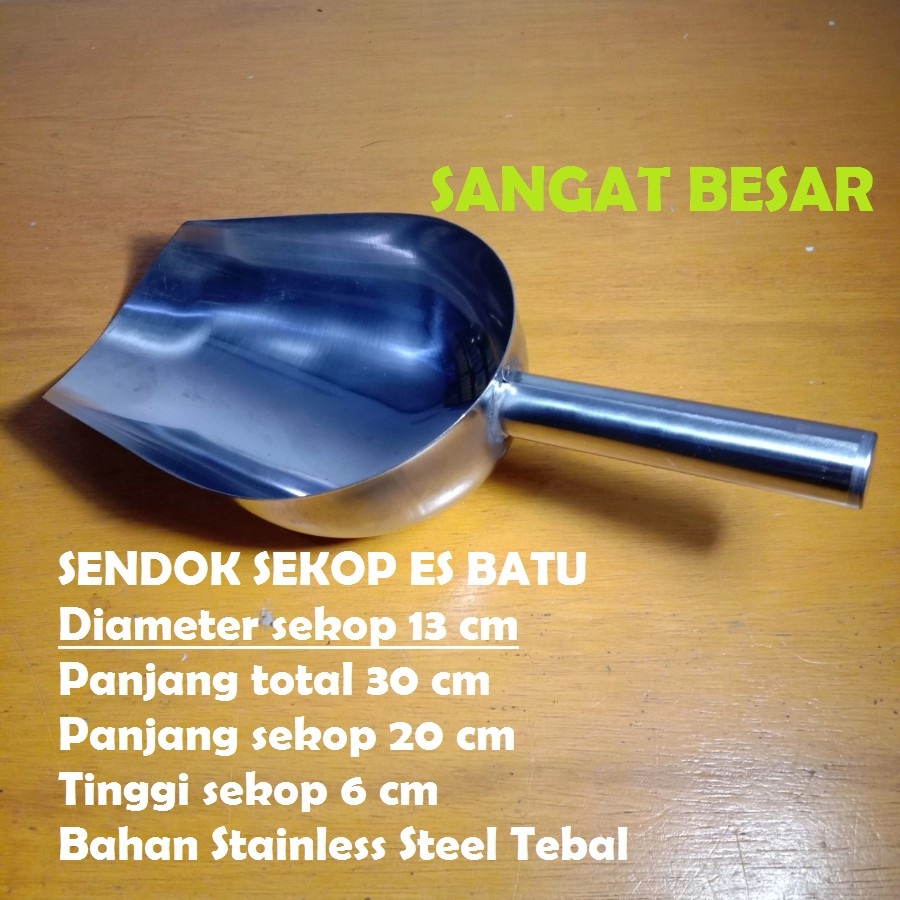 Jual Sendok Skop Es Batu Stainless Tebal Diameter 13 cm / Sekop Es ...