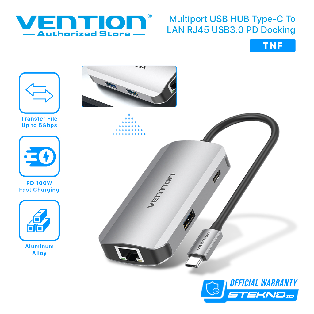 Jual VENTION Multiport Usb Hub Type C to Lan RJ45 USB3.0 PD Docking ...