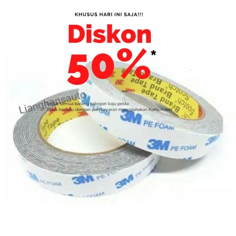 Jual DOUBLE TAPE 3M PE FOAM ISOLASI BOLAK BALIK 20MM X 4.5 METER | Shopee Indonesia