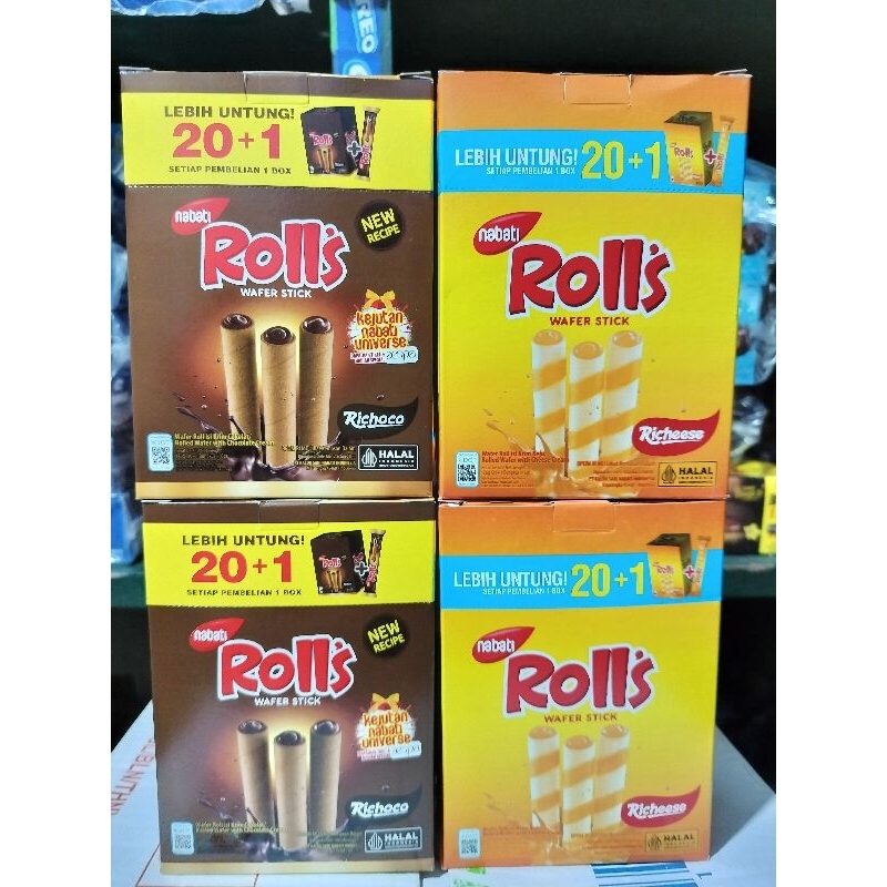 Jual Richeese Nabati Rolls keju / Cokelat (1 kotak isi 20) | Shopee ...