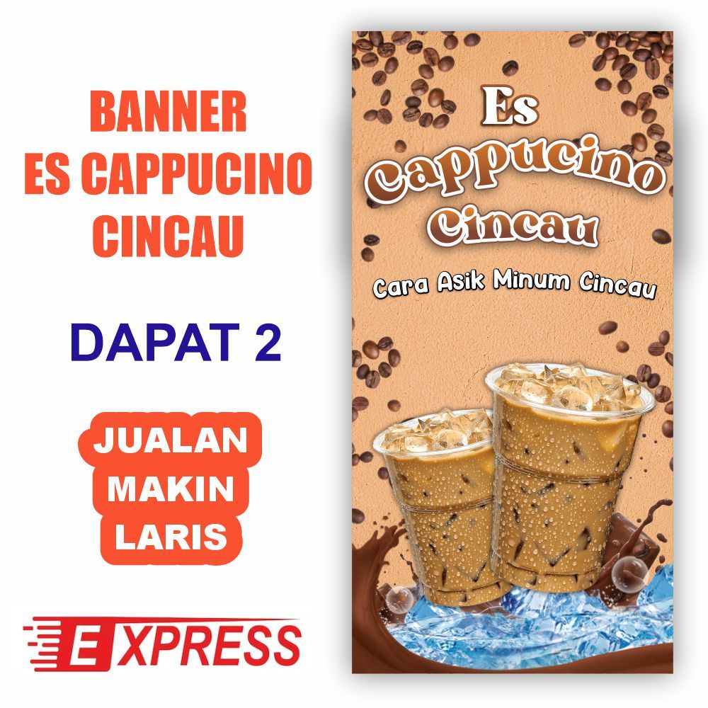 Jual Banner Spanduk Es Cappucino Cincau / Capcin Dapat 2 Lembar Ukuran ...