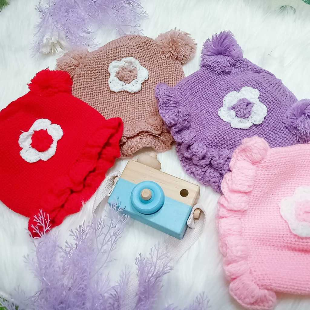 Jual TOPI RAJUT RENDA BUNGA ANAK MURAH & LUCU | Shopee Indonesia