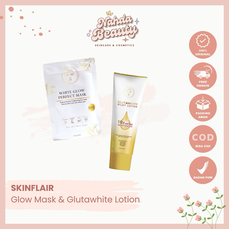 Jual SKINFLAIR WHITE GLOW PERFECT MASK | GLUTAWHITE MILKY LOTION ...