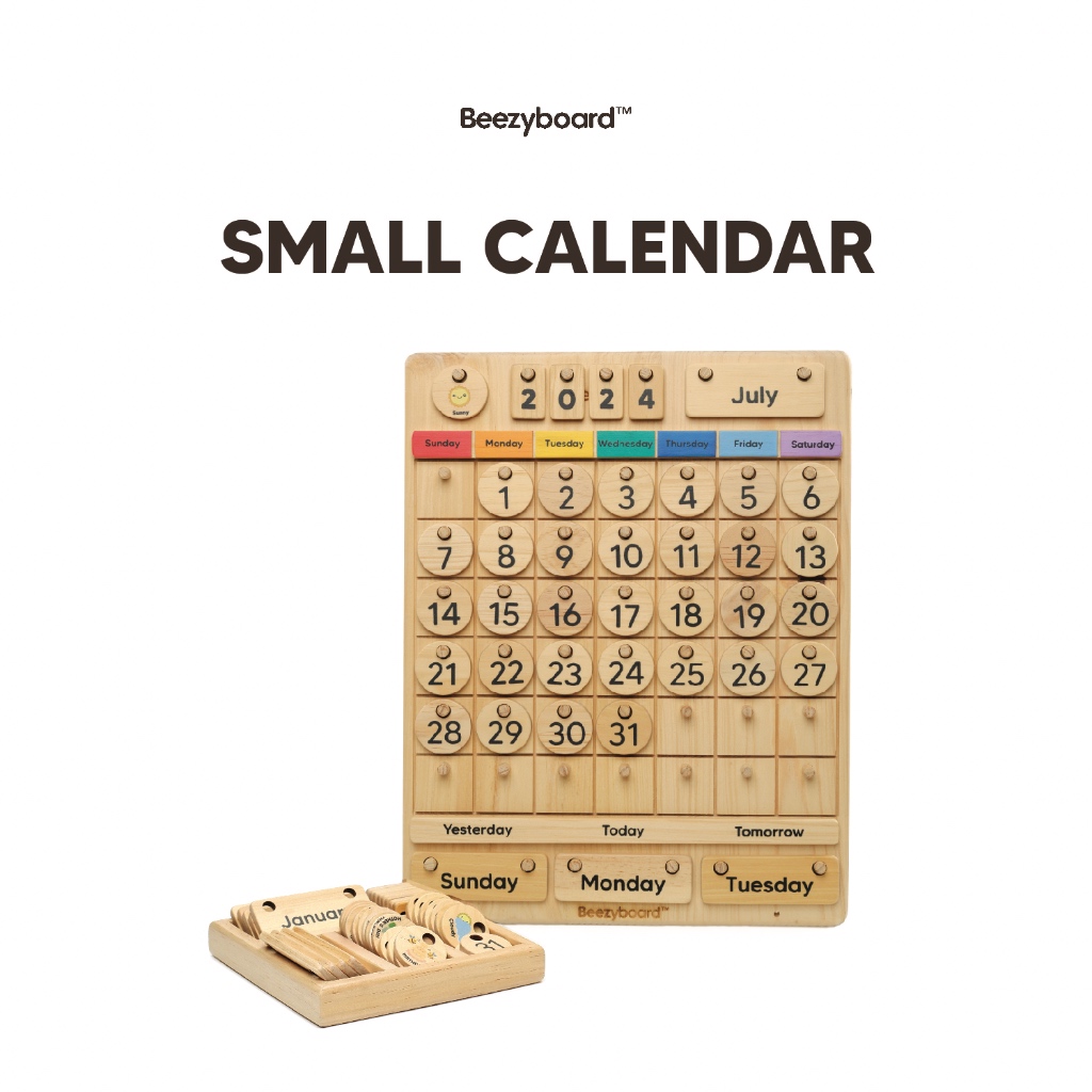 Jual Beezyboard - Wooden Small Calendar x Game Montessori - mainan ...