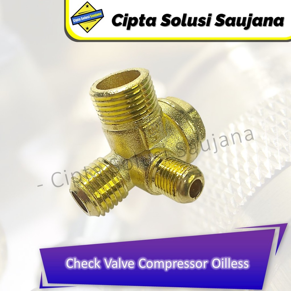 Jual OILESS 3 WAY CHECK VALVE KOMPRESOR ANGIN OILLESS SILENT OILES ...
