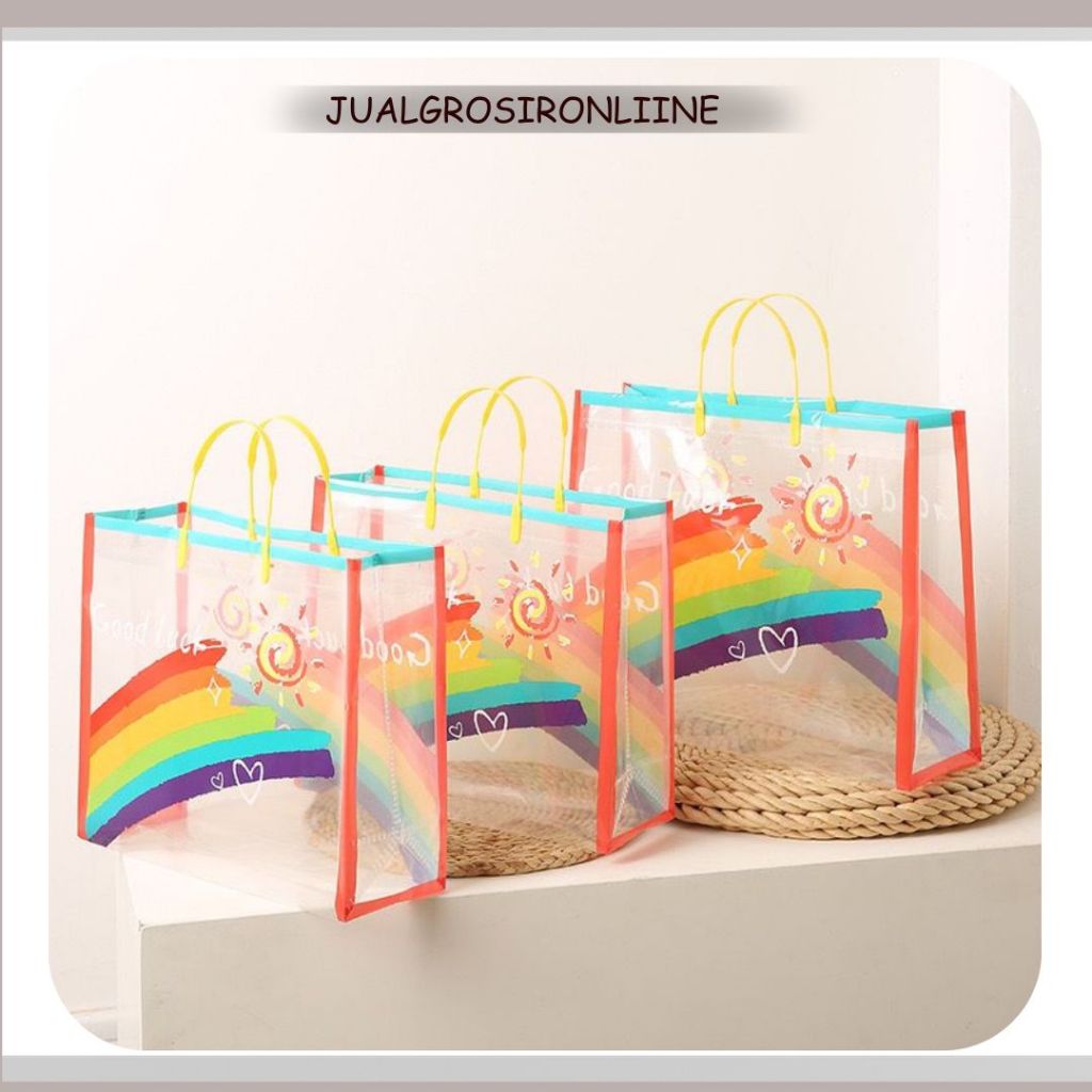 Jual Paper Bag Mika Pelangi Artistik Elastik Gift Bag Sovenir Pesta ...