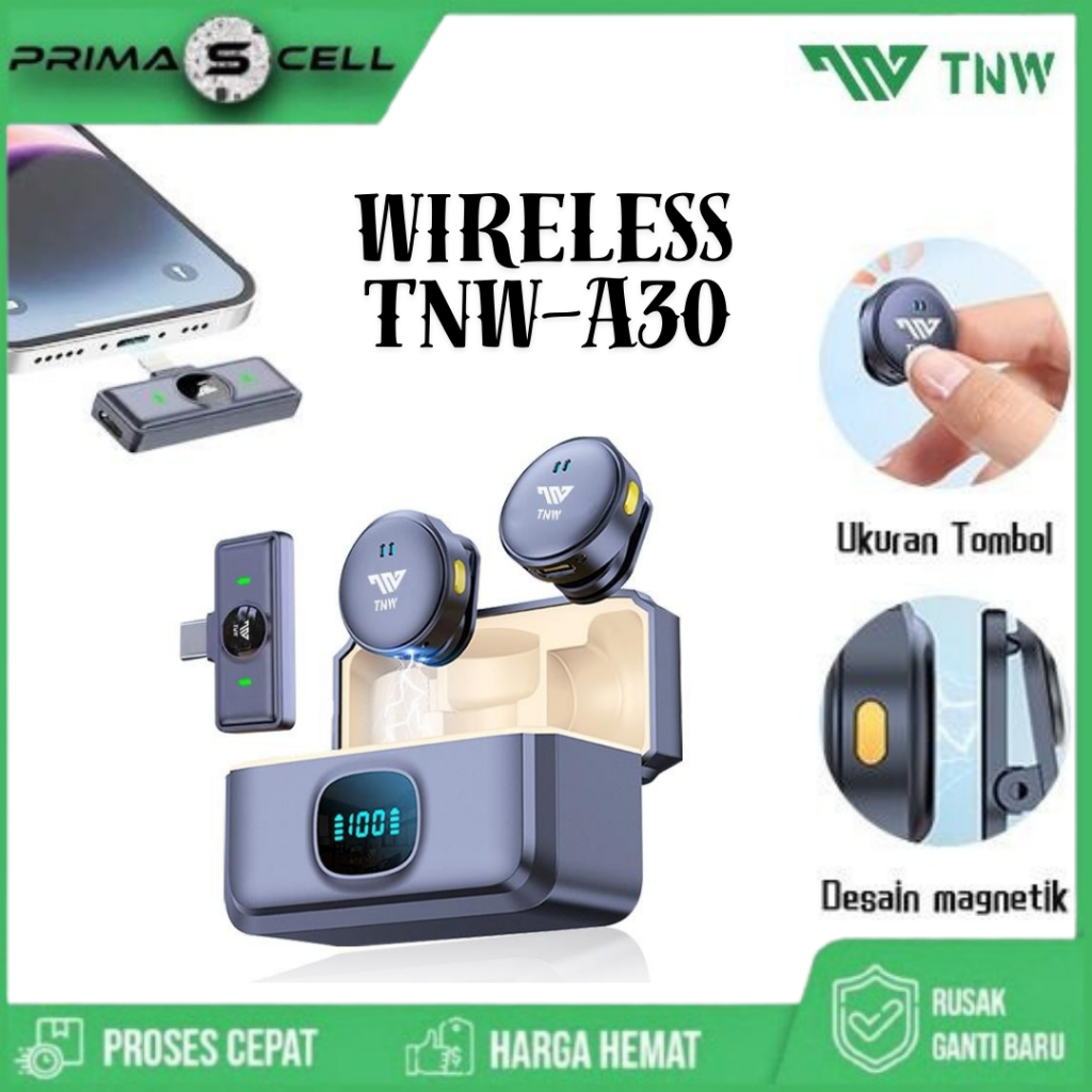Jual TNW A30 Wireless Clip on Dual Mikrofon Wireless Plug & Play Lapel ...