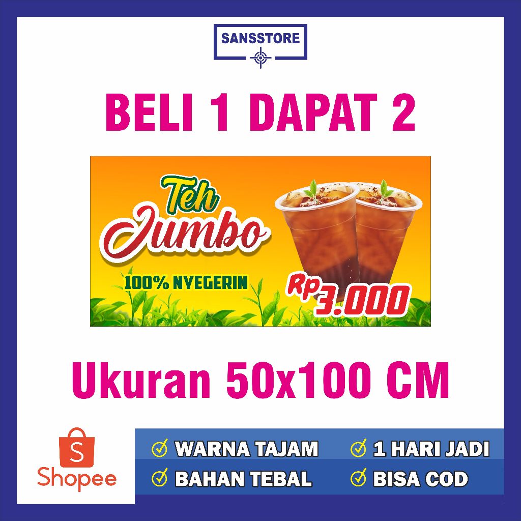 Jual SPANDUK ES TEH JUMBO BENNER BANNER BALIHO | Shopee Indonesia