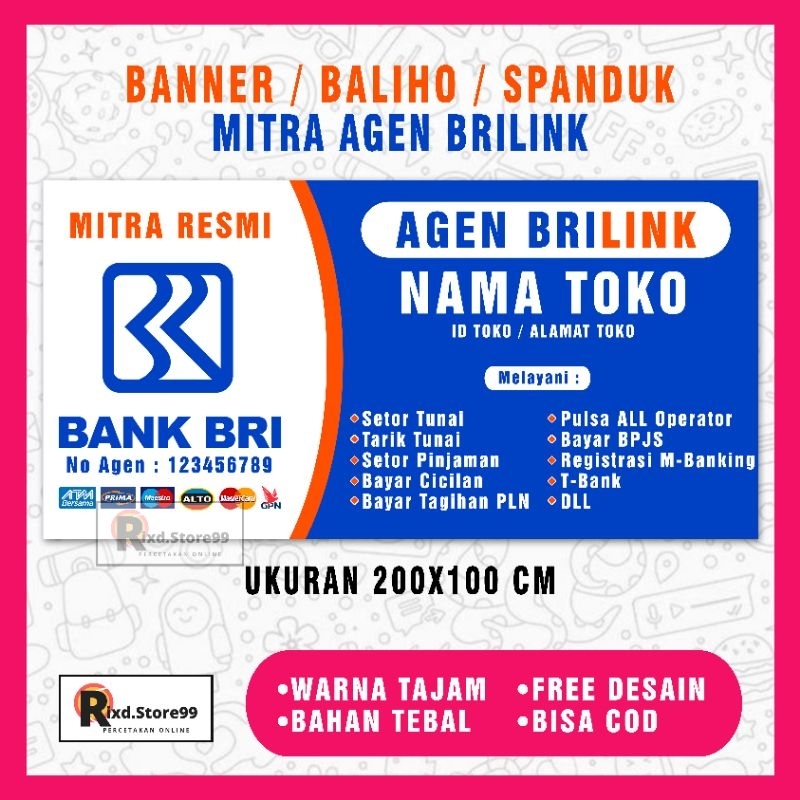 Jual BANNER SPANDUK MITRA AGEN BRILINK 200x100CM SPANDUK BRILINK BANER ...