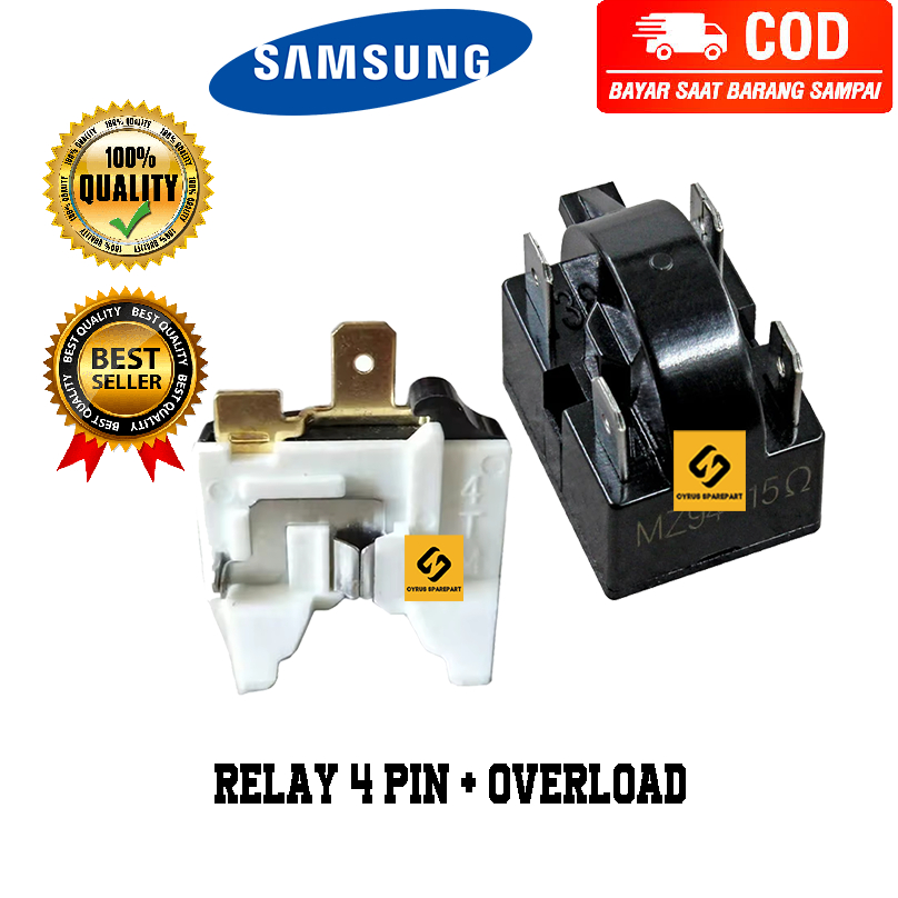 Jual SAMSUNG Relay 4 Pin + Ptc Overload Kulkas 1 pintu / 2 pintu ...
