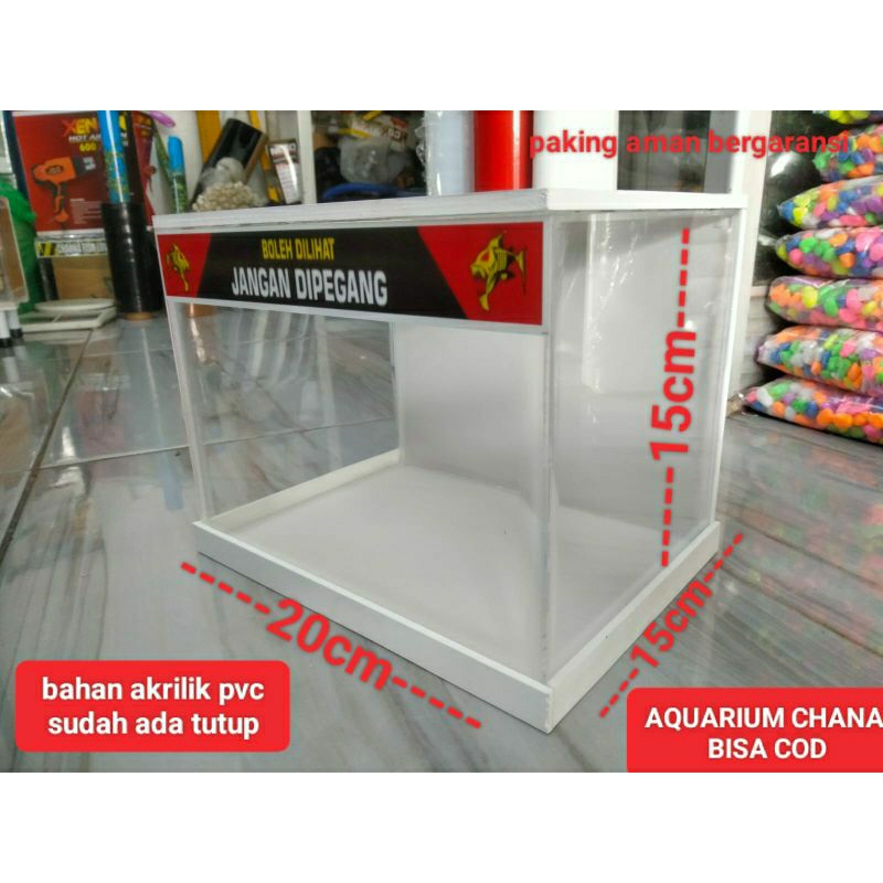 Jual AQUARIUM MINI AKRILIK aquarium akrilik PVC ukuran 20*15*15 ...