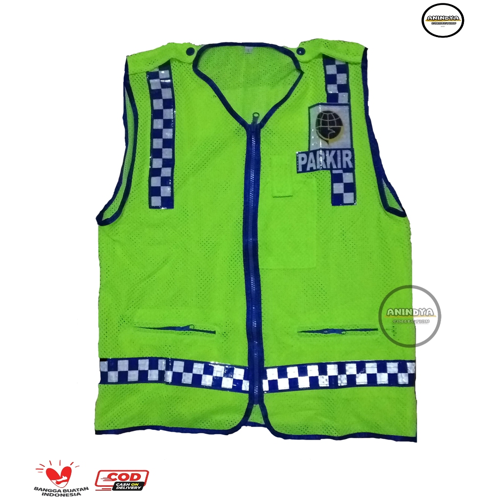 Jual Rompi Parkir jaring hijau stabilo / Rompi kerja / Rompi Lapangan ...