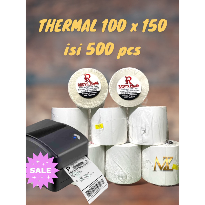 Jual KERTAS THERMAL / STICKER THERMAL LABEL A6 UKURAN 100 X 150 ISI 500PCS | Shopee Indonesia