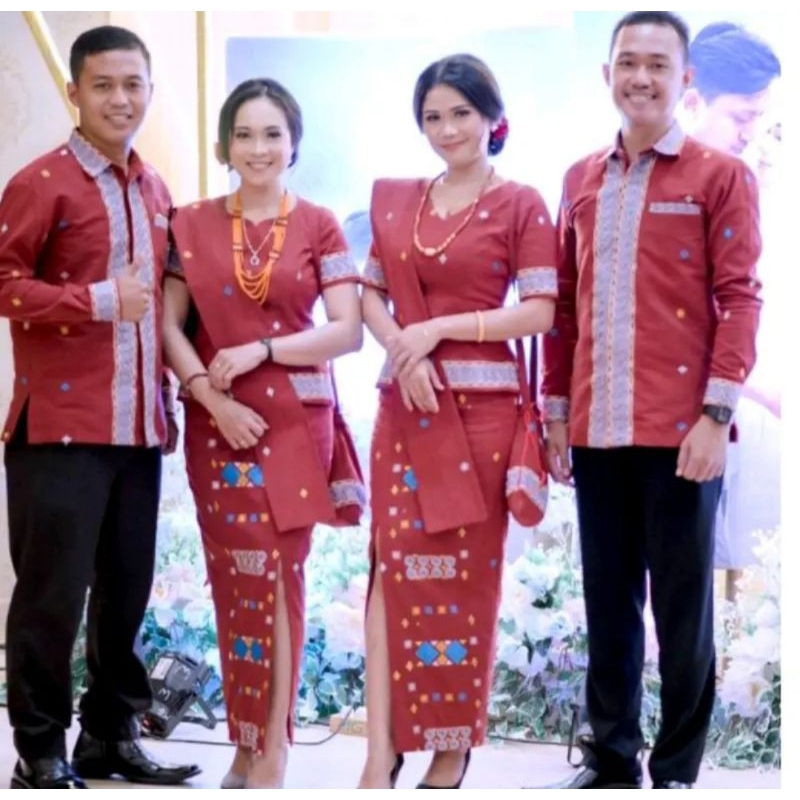 Jual Baju adat toraja kemeja dan blouse rok baju tenun pabintik motif toraja bordir dan kain ...