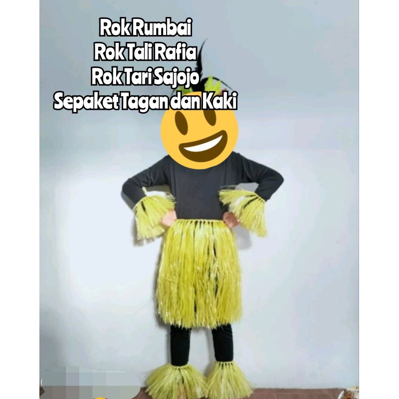 Jual Rok Tali Rafia Rok Rumbai Rok Tari Karnaval Sepaket Tangan dan ...