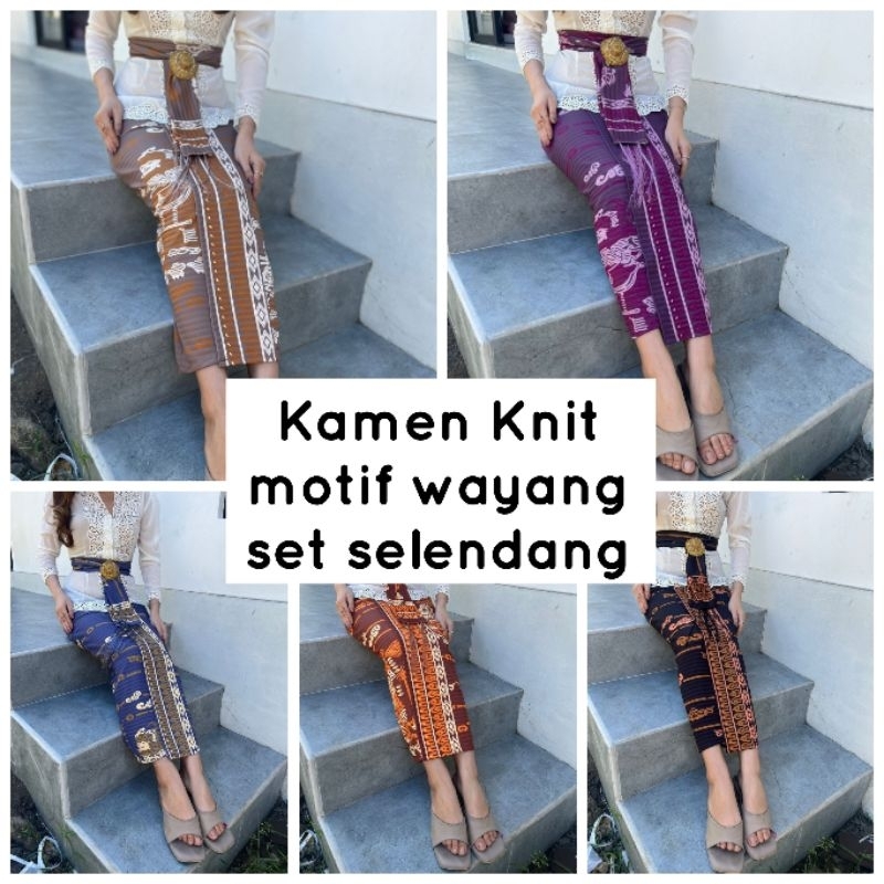 Jual Kamen knit motif wayang set selendang | Shopee Indonesia