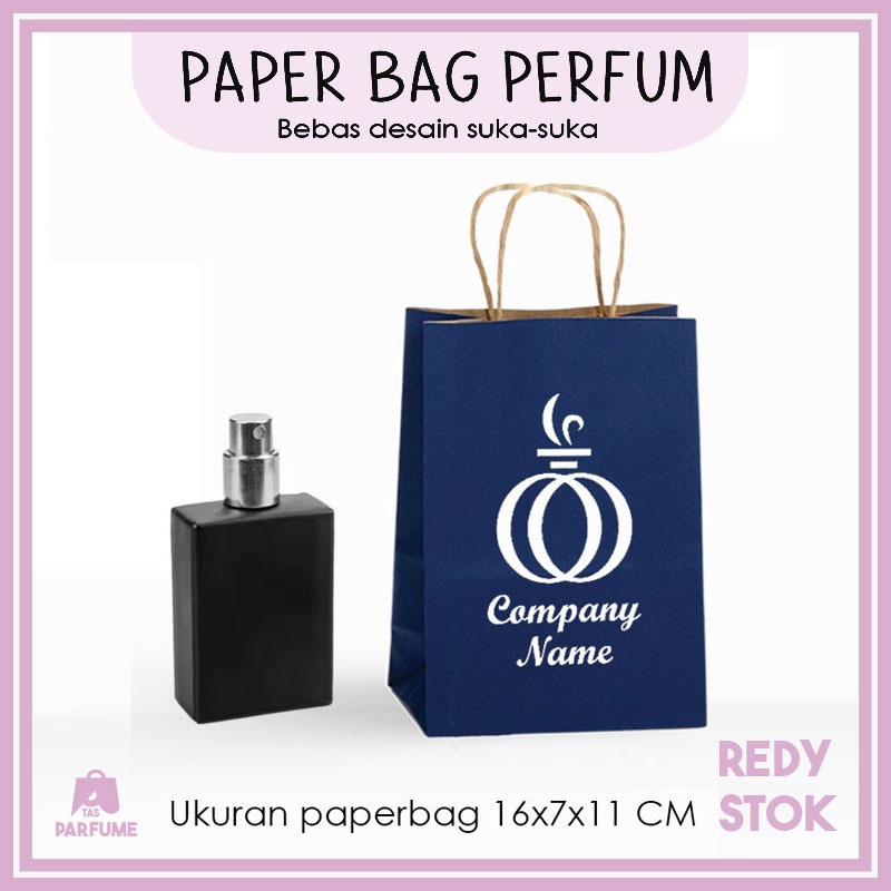 Jual (+CETAK) Paper Bag Parfum UK. 16x7x11 CM Warna Navy / Paperbag ...