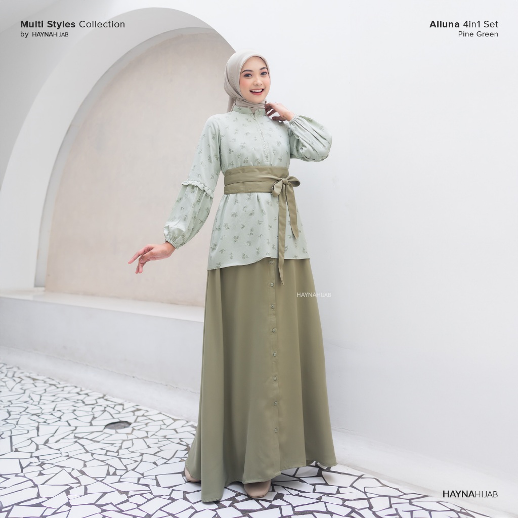 Jual HAYNA Alluna Set Dress 2.0 (All Colors) - Daily Dress 4 in 1 ...