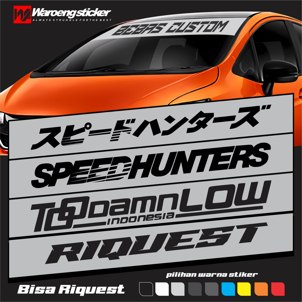Jual Sticker Kaca Mobil Toodamnlow text kanji Speedhunters Need For ...
