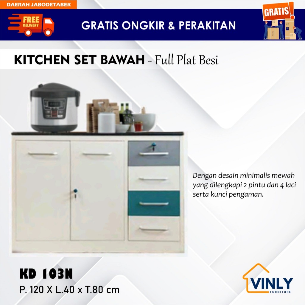 Jual Kitchen Set / Kitchen Set Besi Bagian Bawah Vinly | Shopee Indonesia