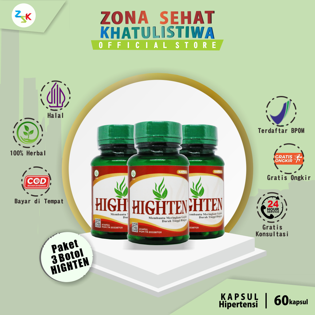 Jual Herbal Hipertensi dan Jantung (HIGHTEN) Paket 3 Botol | Shopee ...