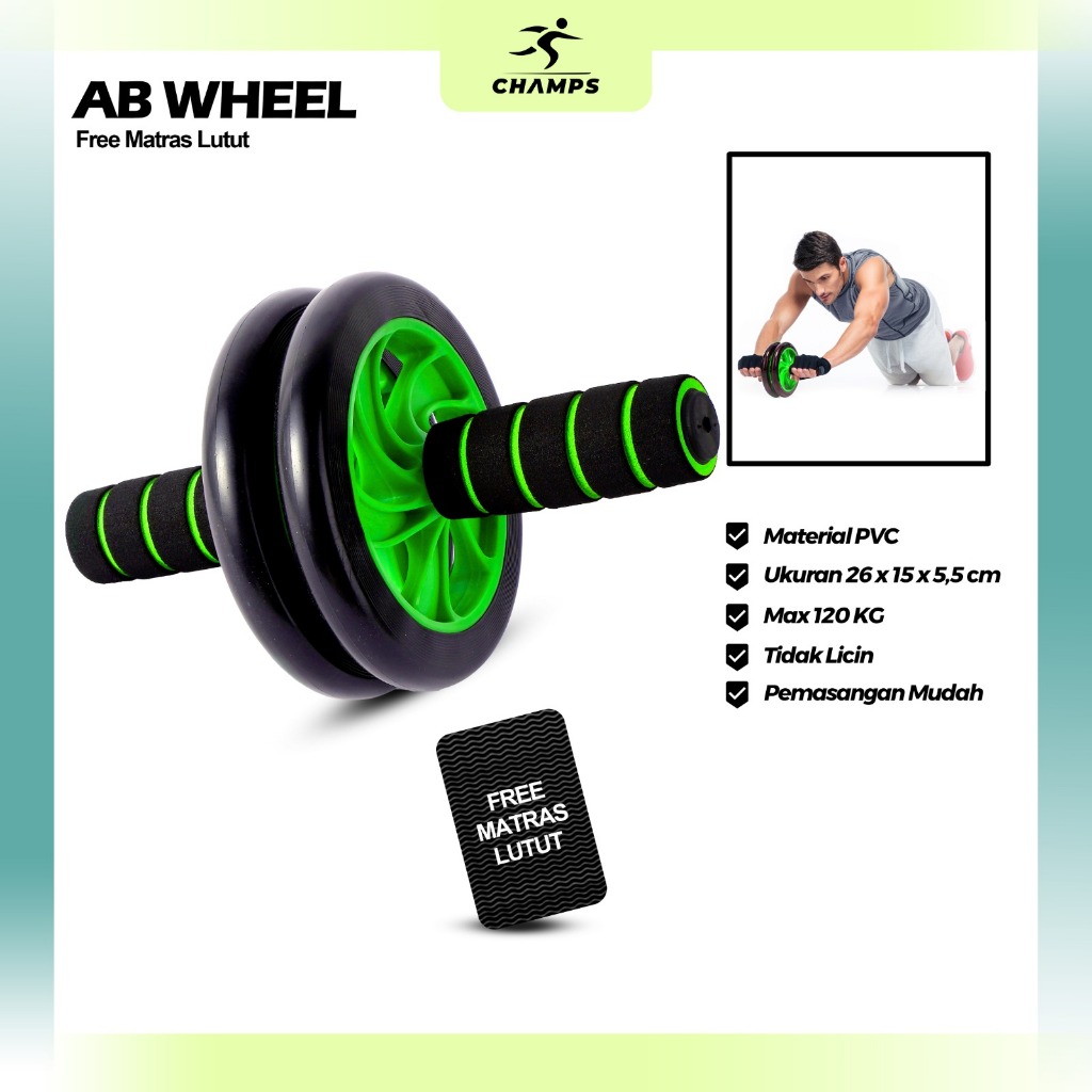Jual CHAMPS Slide wheel CH-AW Wheel Abs Roller Abdominal Roller Alat ...