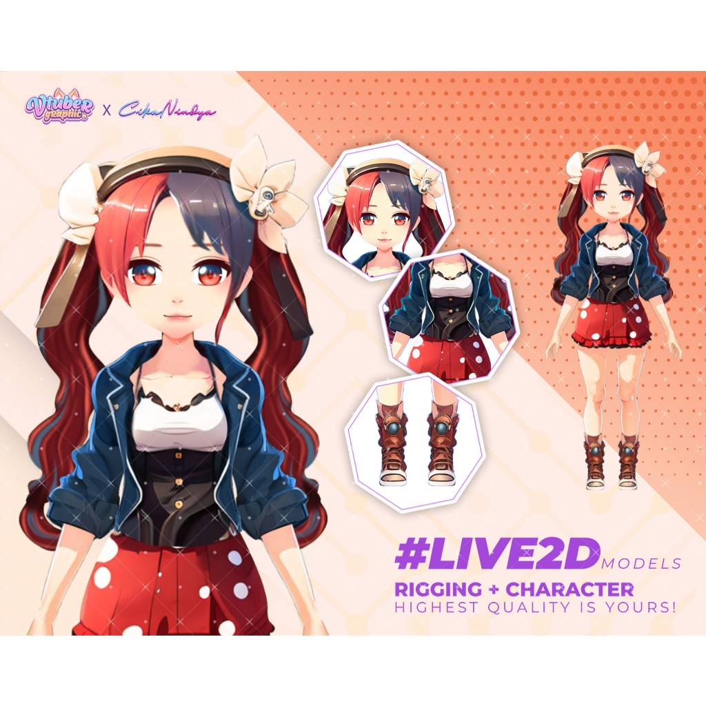 Jual Ciptakan Persona Virtual yang Menarik dengan VTuber Live2D Model ...