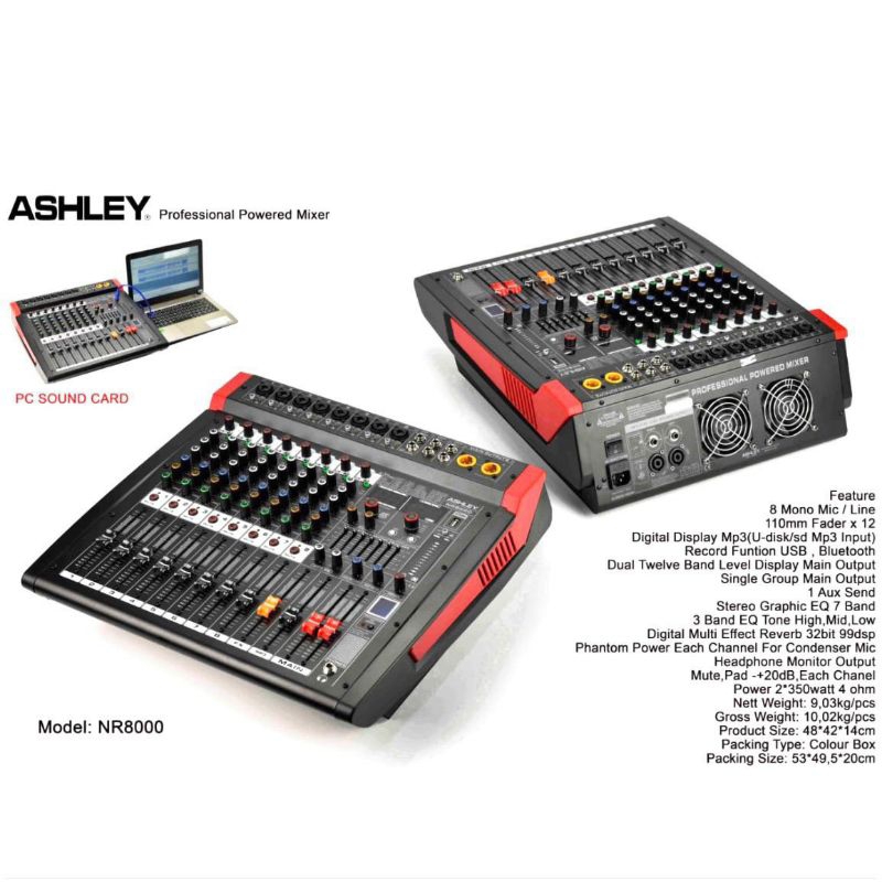 Jual Power Mixer Ashley NR8000 NR 8000 Bluetooth Original Produk 8 ...