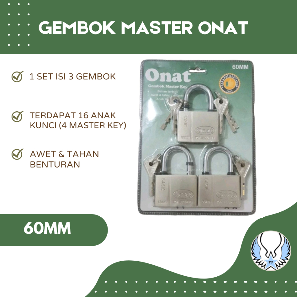 Jual Gembok MASTER KEY ONAT 60MM / GEMBOK PAGAR RUMAH | Shopee Indonesia