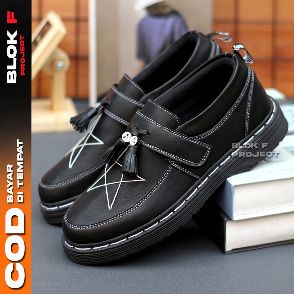 Jual Berlin Hitam Sepatu Docmart Pria Star Nightmare Trendy Formal ...
