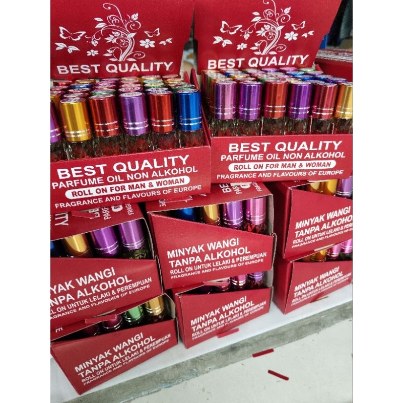 Jual PARFUM ROLL ON 7ML MURAH 1 BOX ISI 30 PCS FREE BOX PARFUM UNISEX ...