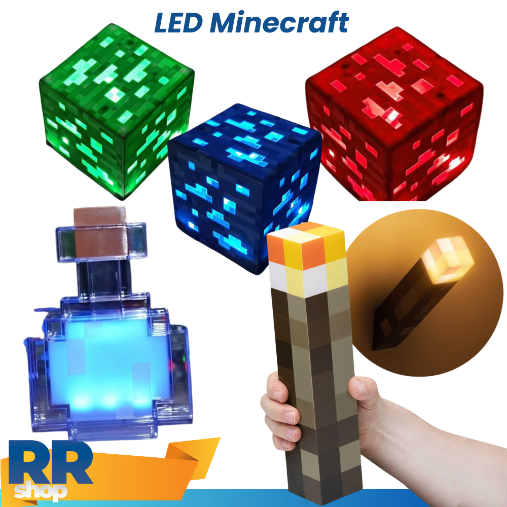 Jual Minecraft Lampu Hias LED Torch Cubic Stone Potion Bottle | Shopee ...
