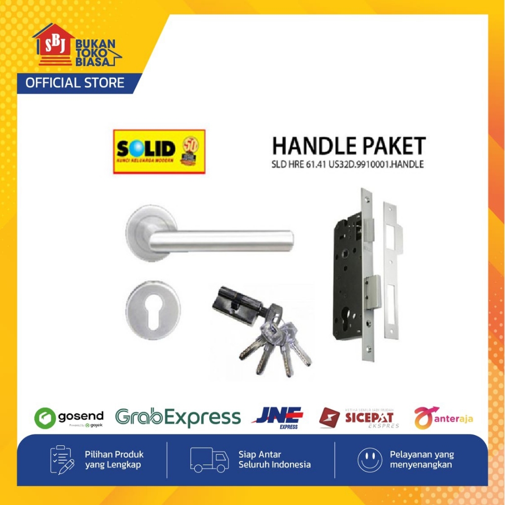 Jual Solid HRE 61.41 US32D Paket Gagang Kunci Pintu / Handle Pintu Set ...