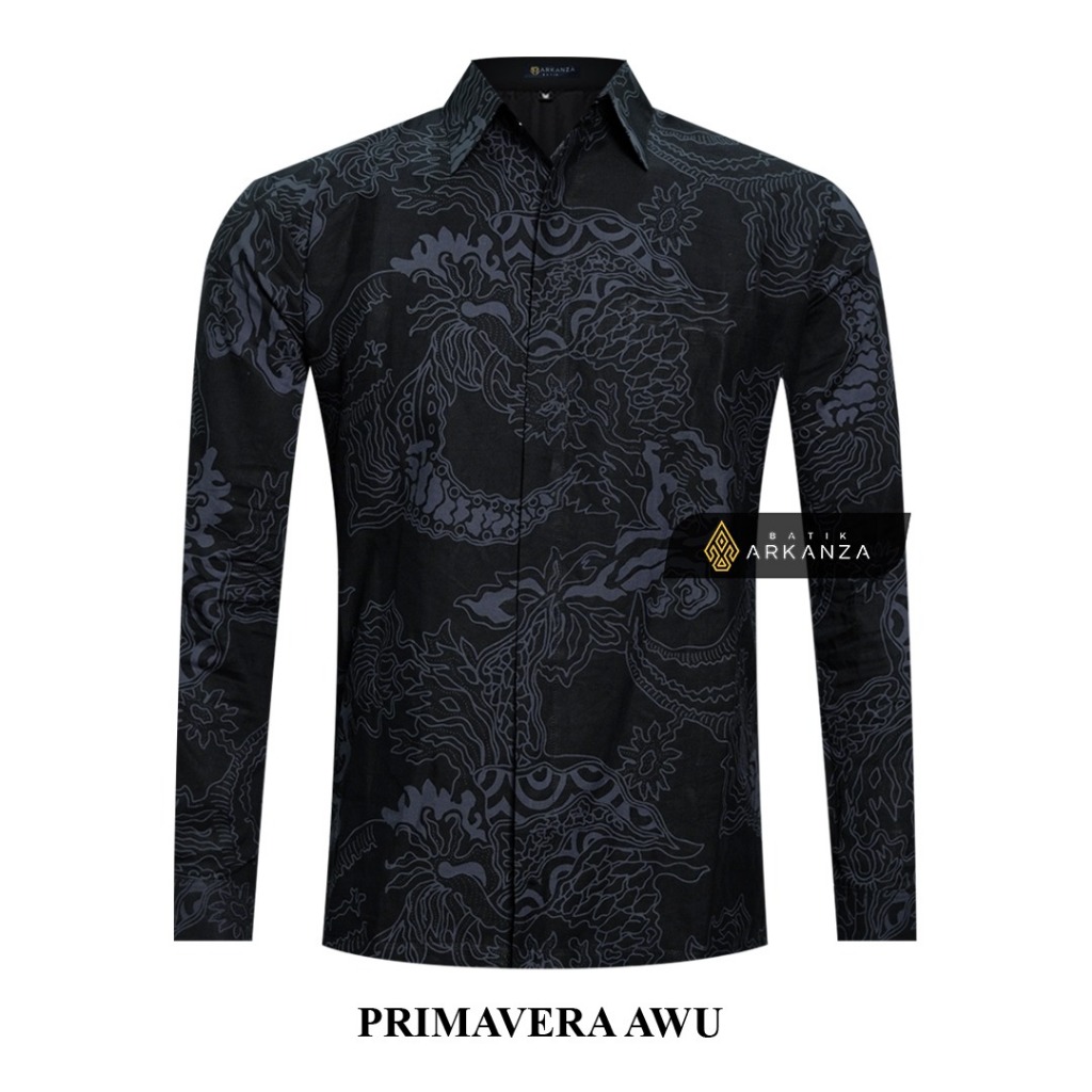 Jual BATIK ARKANZA Motif PRIMAVERA AWU Kemeja Batik Pria Lengan Panjang Slimfit Premium Bahan ...