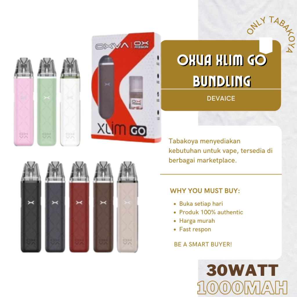 Jual OXVA Xlim GO 30W 1000mAh Pod Kit + OX Passion Liquid Salt Nic 15ML ...