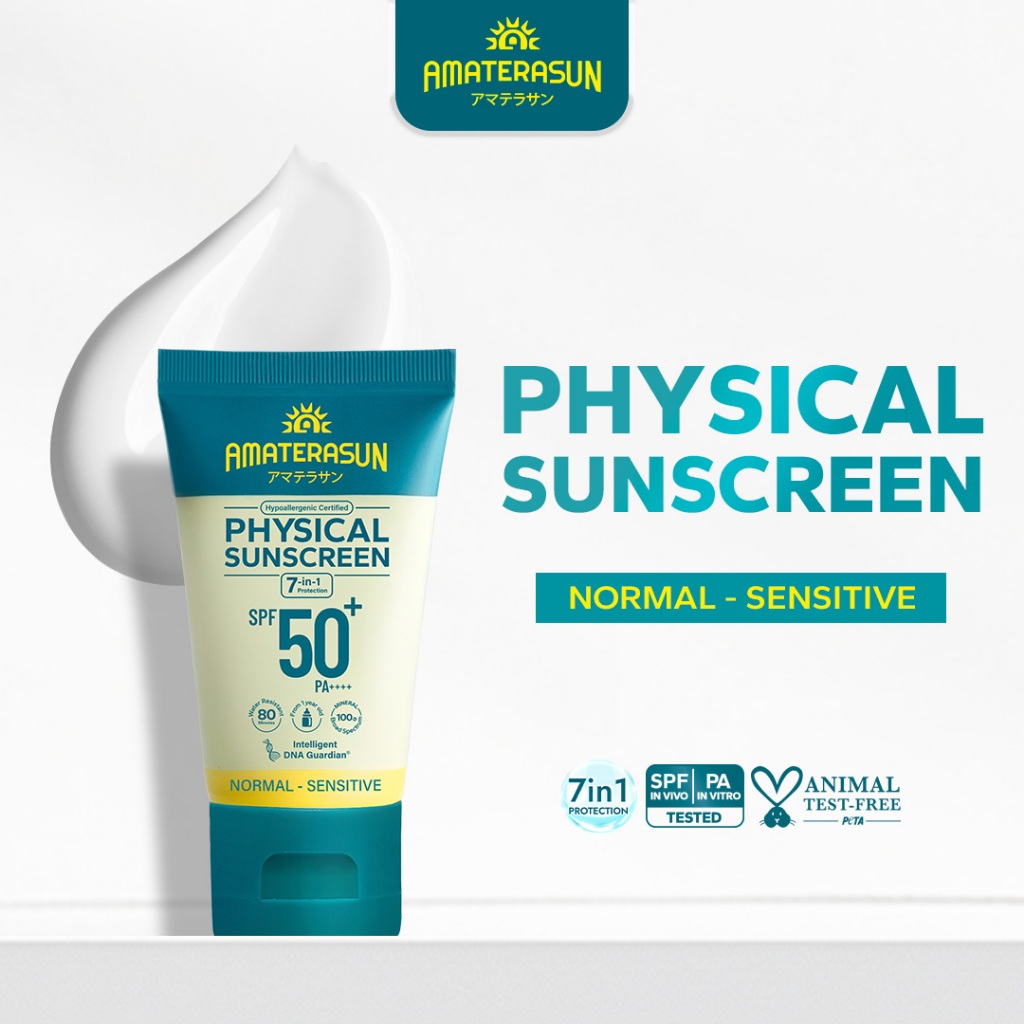 Jual AMATERASUN [REAL SPF Certified] Physical Sunscreen SPF 50+ PA++++ | Shopee Indonesia